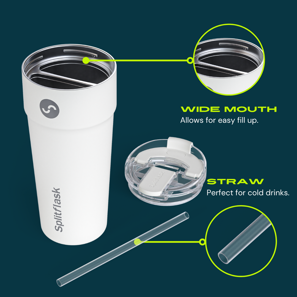 Dual-chamber 30oz Stainless Steel Tumbler / Insulated Water bottle