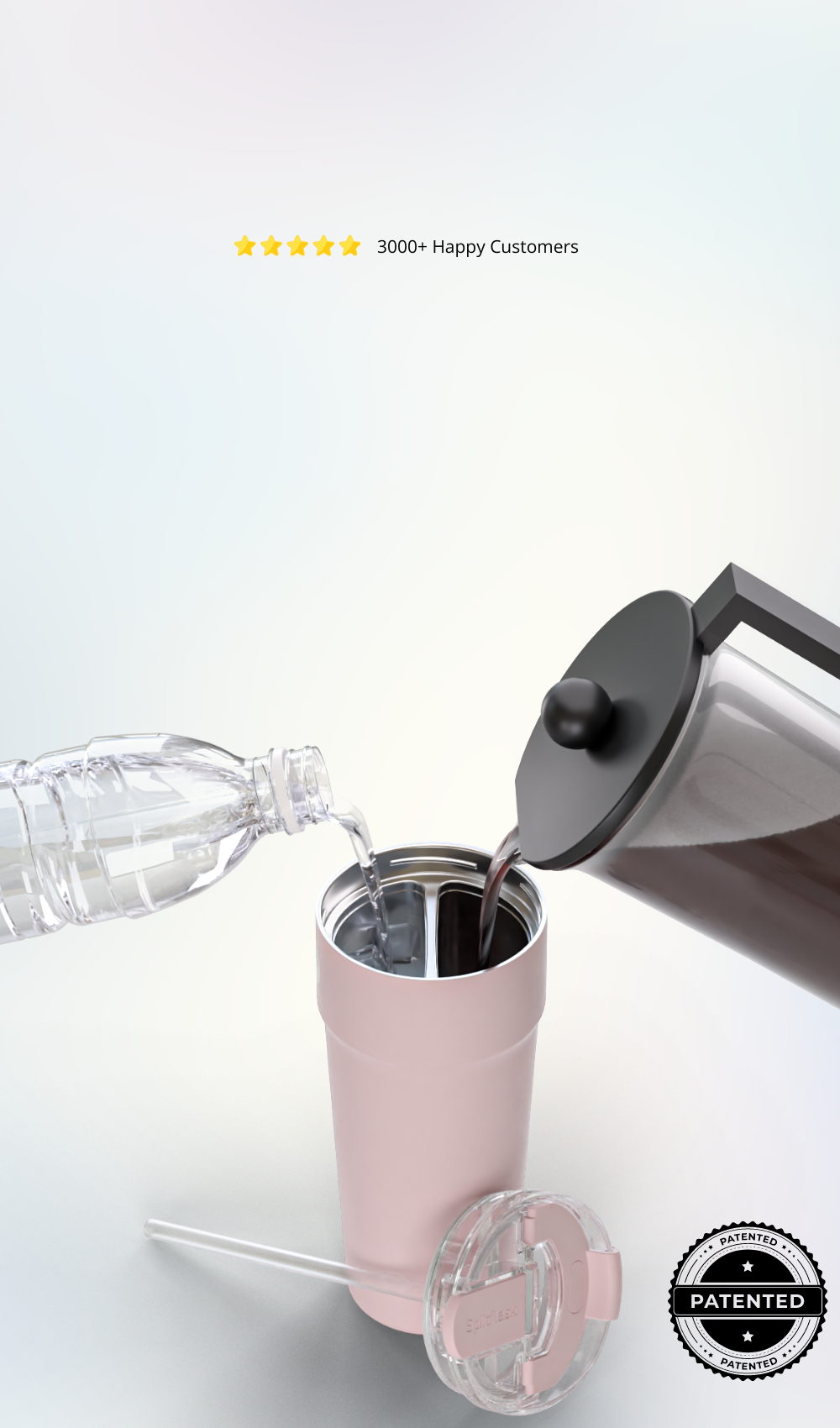 Dual-chamber 30oz Stainless Steel Tumbler / Insulated Water bottle