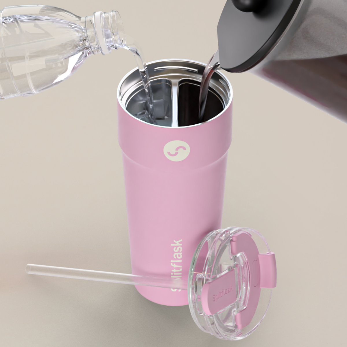 Dual-chamber 30oz Stainless Steel Tumbler / Insulated Water bottle