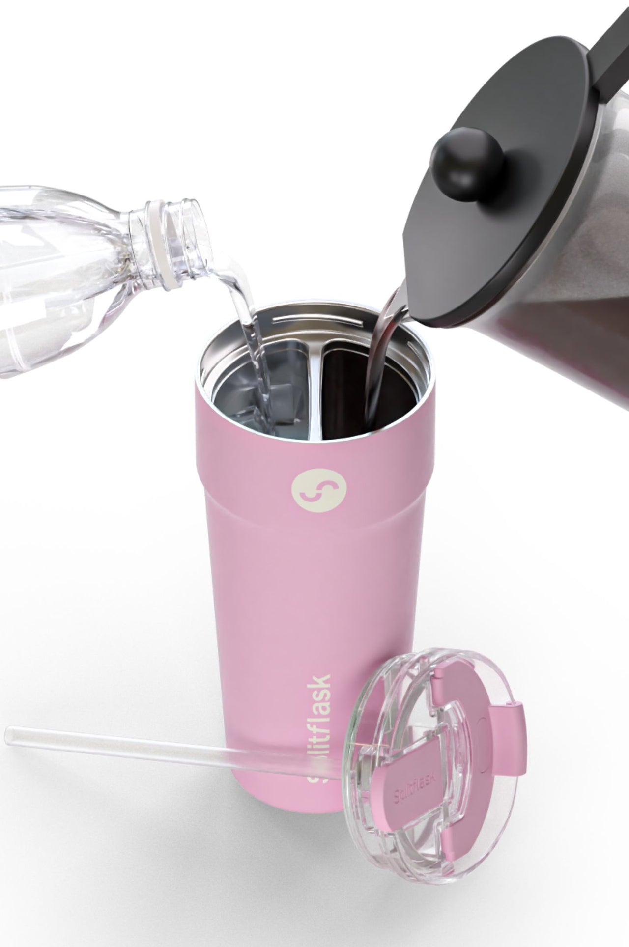 Splitflask Dual Chamber Vacuum Insulated Water bottles & Tumblers – Splitflask: 2-In-1 Stainless ...