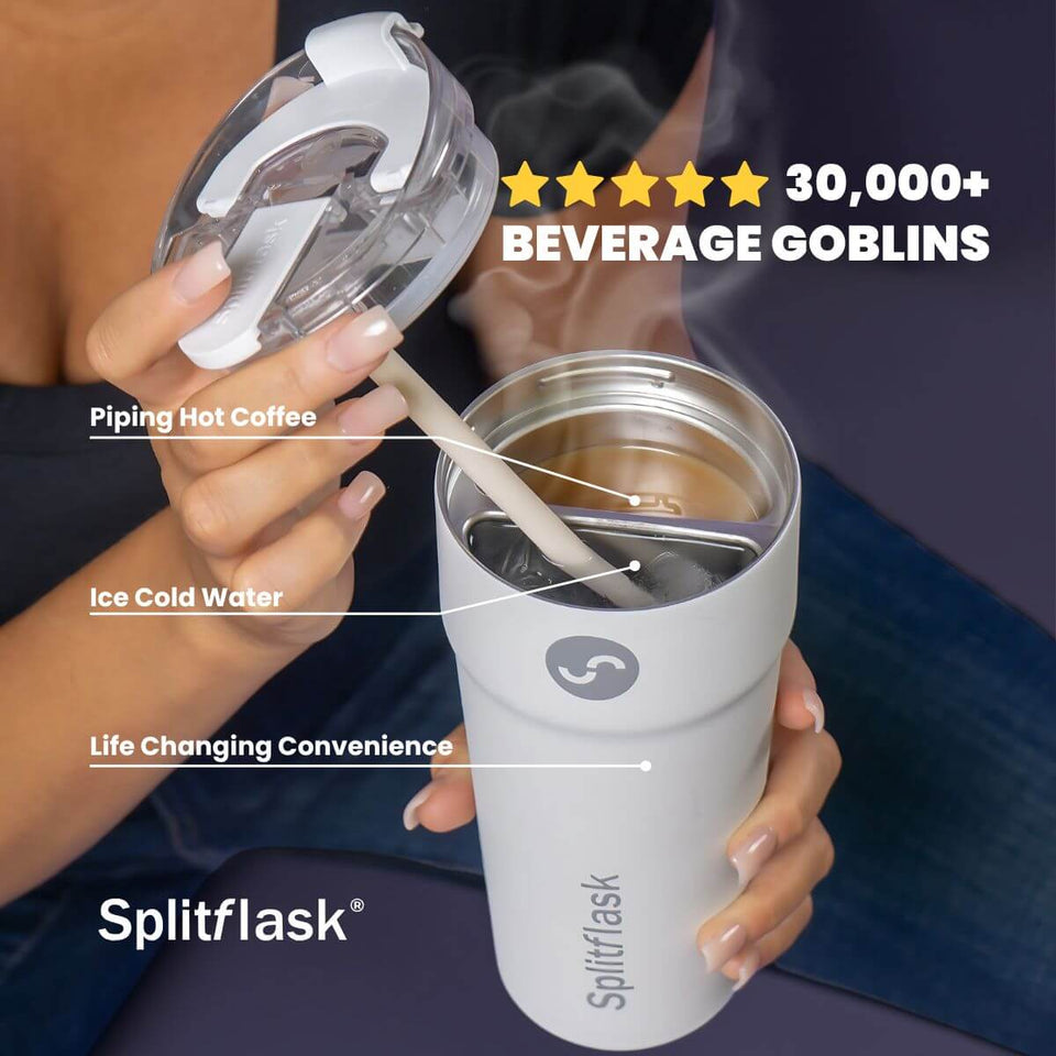 Splitflask Dual Chamber Vacuum Insulated Water bottles & Tumblers – Splitflask: 2-In-1 Stainless ...