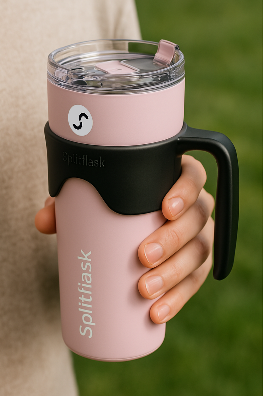 Splitflask Dual Chamber Vacuum Insulate Travel Mugs For Coffee & Water ...