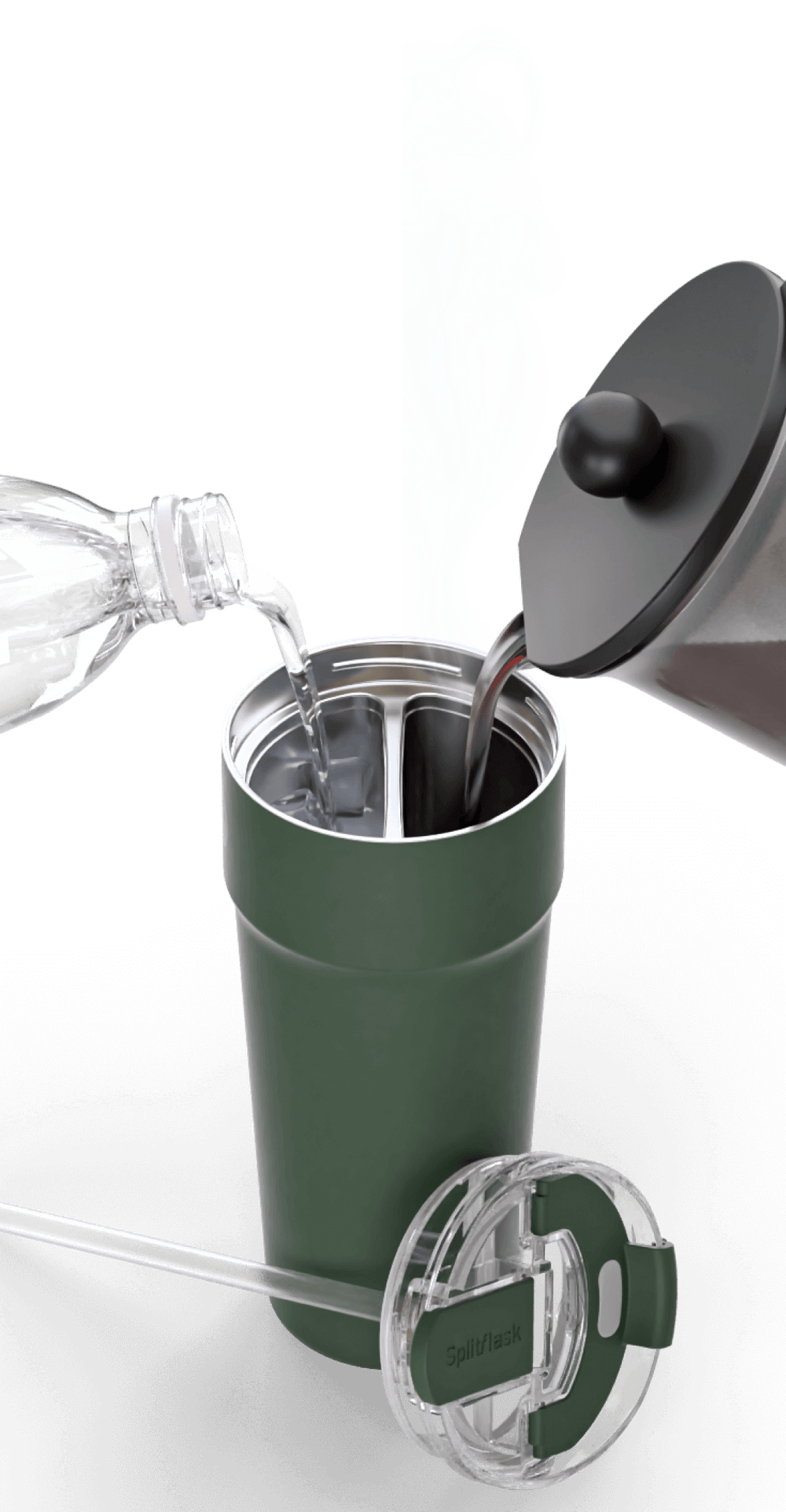 Dual-chamber 30oz Stainless Steel Tumbler / Insulated Water bottle